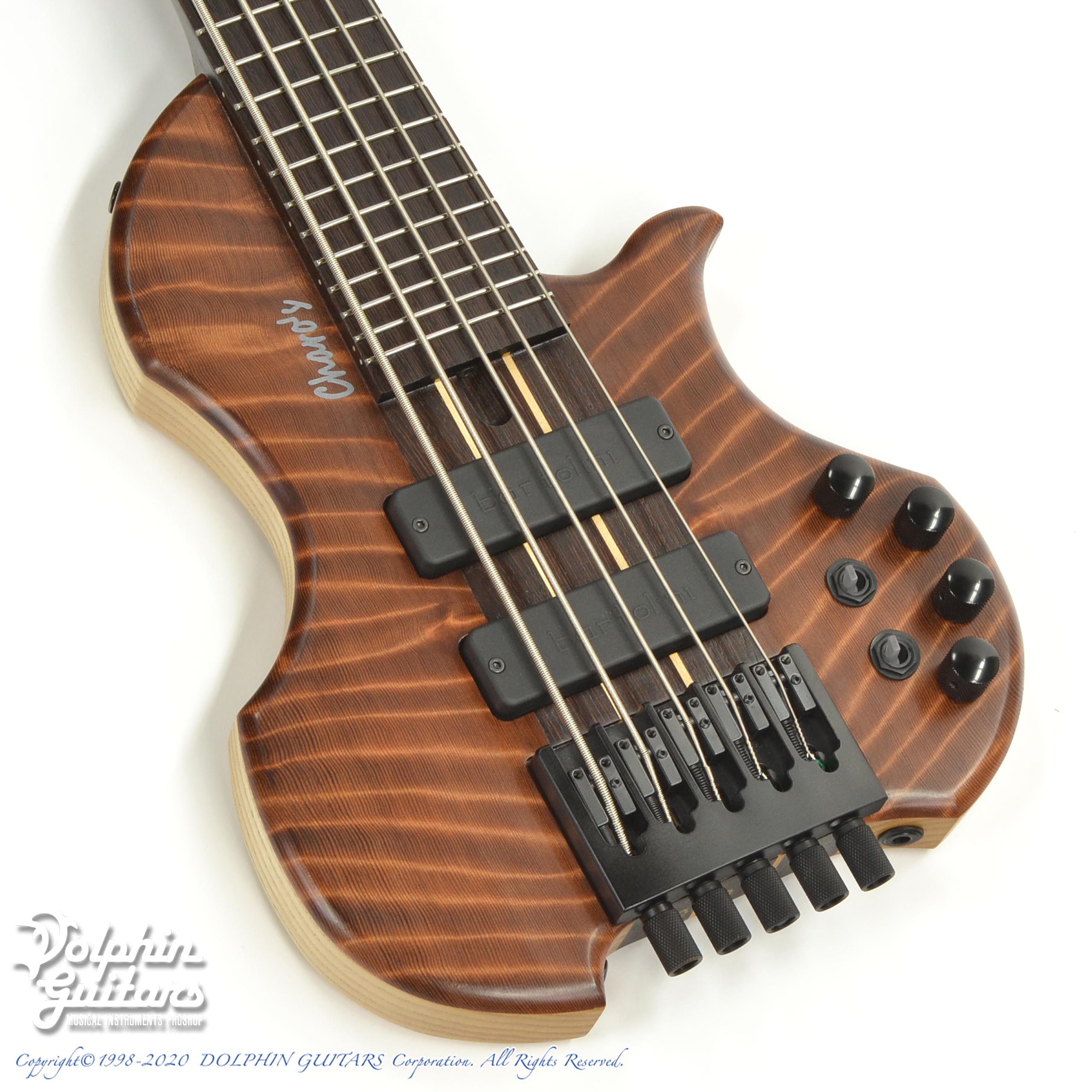 Charo's CH-B5 Compact Headless Bass (Flame Redwood Wing Top / Wenge ...